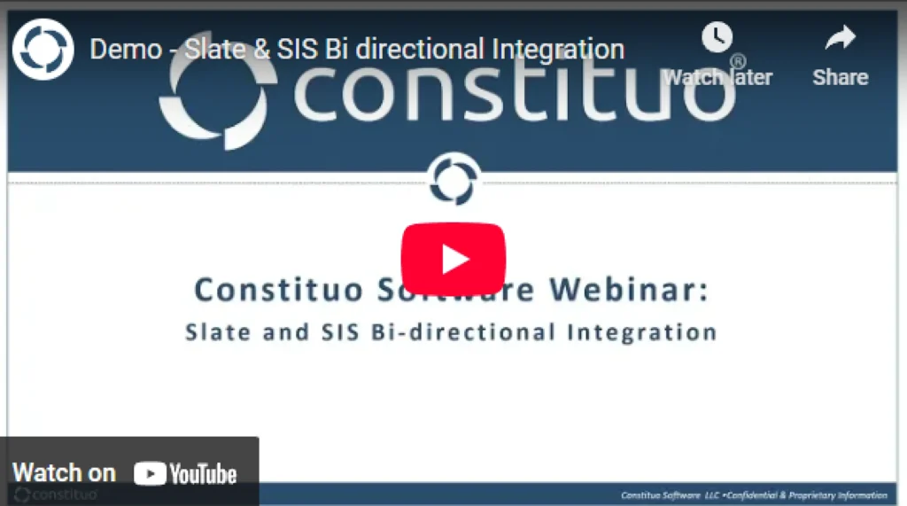 Slate and SIS Bi-directional Integration - Constituo